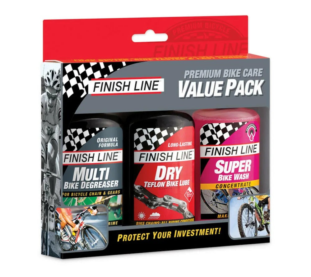 Finish Line Premium Bike Care Value Pack | Degreaser, Bike Wash & Lube ...